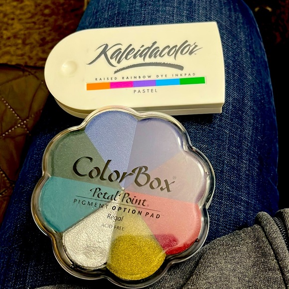 Color Box | Office | Set Of Two Colorful Ink Stamp Pads One Metallic ...
